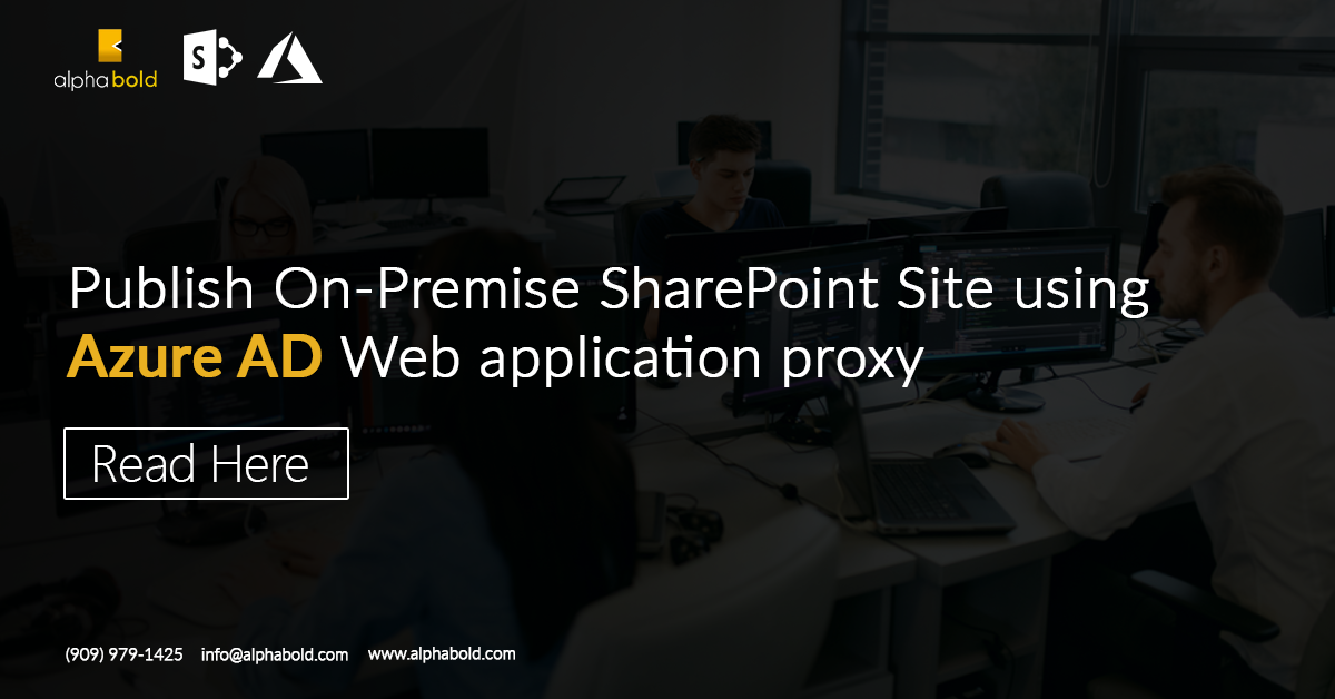 Publish On-Premise SharePoint Site with Azure AD Proxy