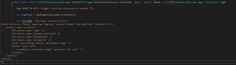 Retrieving Records from Dynamics 365 using Azure Function in Visual ...