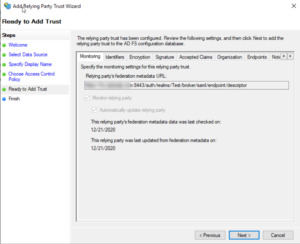 Configure MS ADFS as a brokered Identity Provider in KeyCloak