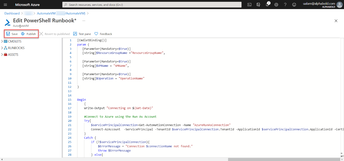 Automate The Vm Start And Stop Process Using Powershell Runbook