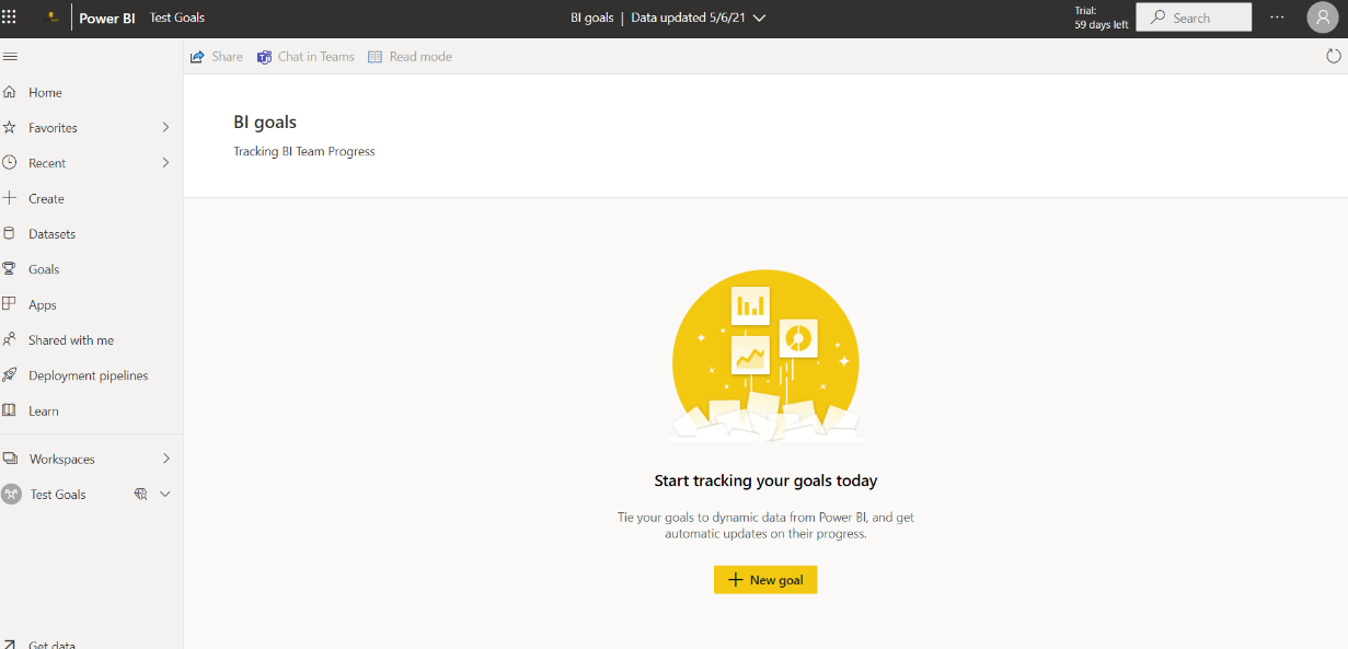 Monitor Performance of your business using Power BI Goals
