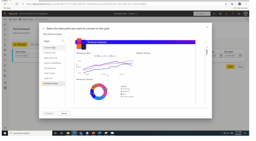 Monitor Performance of your business using Power BI Goals
