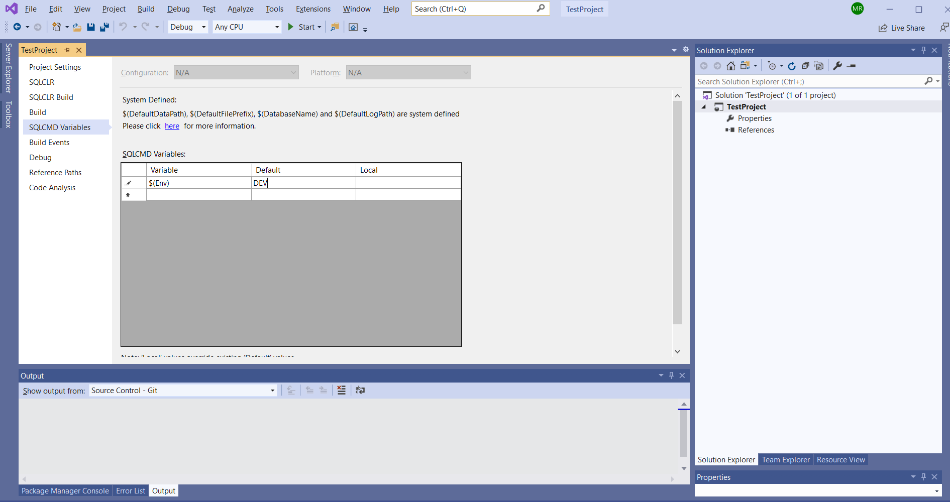 Manage Configurations In Sql Server Database Project Via Sqlcmd Variables