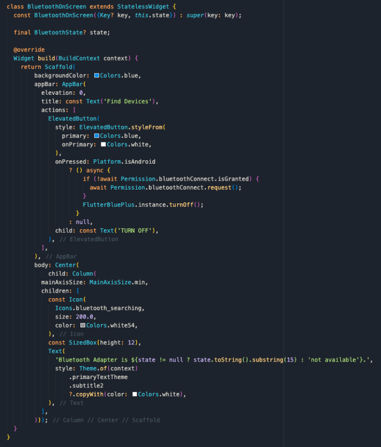 Connecting Ble Devices With Flutter Part 1 Bluetooth State